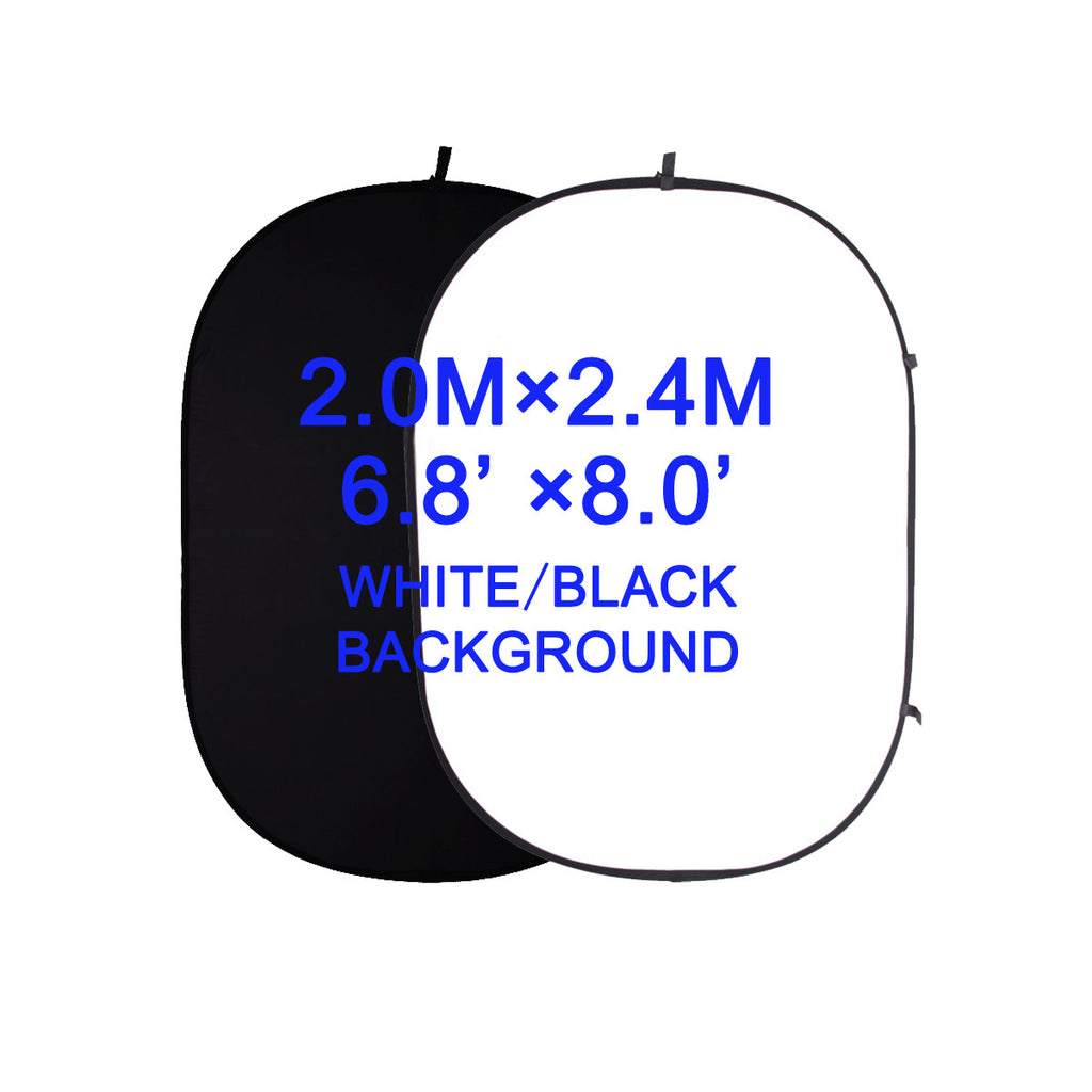 Collapsible 2-in-1 Background Backdrop Black/White 2.0x2.4m ...